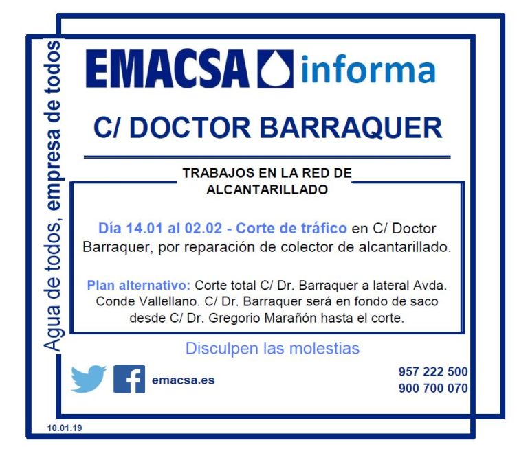 c/ Doctor Barraquer – Trabajos en la red de alcantarillado | EMACSA